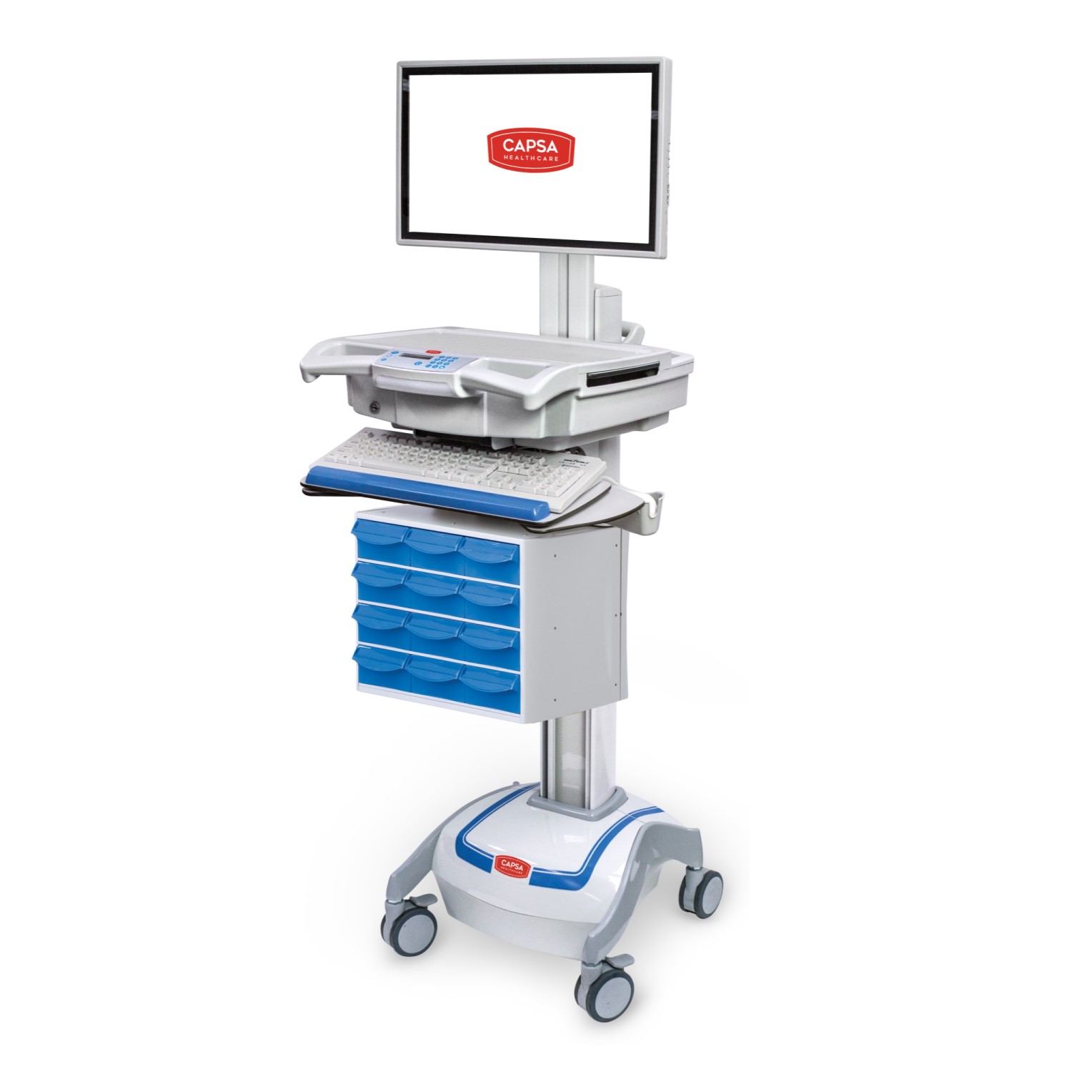 M38e Powered Point-of-Care Cart w/ 4 Tiers