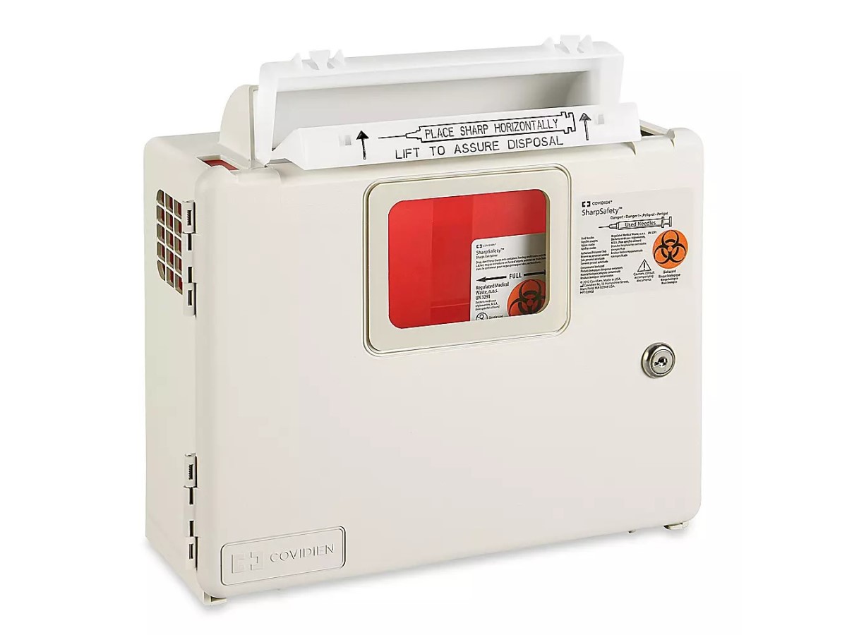 Medical Shipment | Cardinal Health 5 Qt Locking Wall Cabinet and Sharps ...